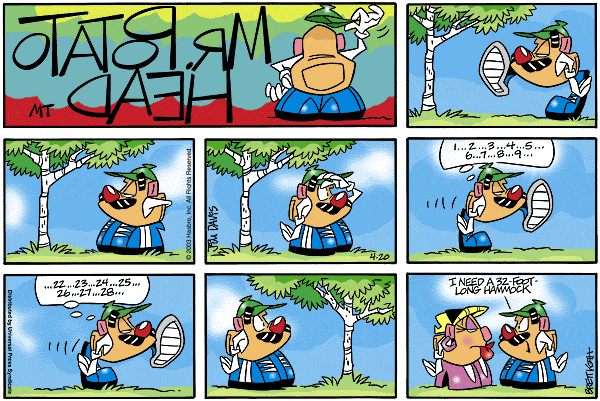 Mr. Potato Head, April 2003 comic strips | Garfield Wiki | Fandom