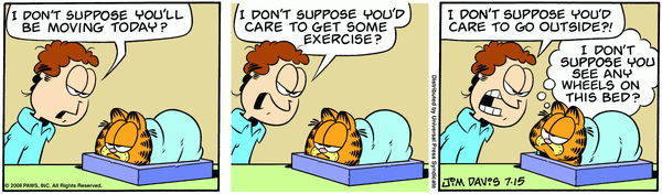 Garfield, July 2008 comic strips | Garfield Wiki | Fandom