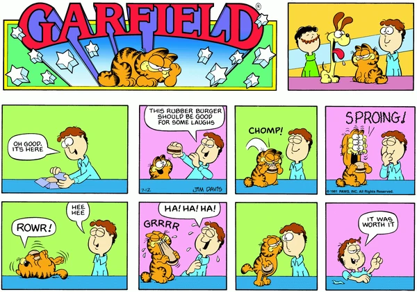 Garfield, July 1981 comic strips | Garfield Wiki | Fandom