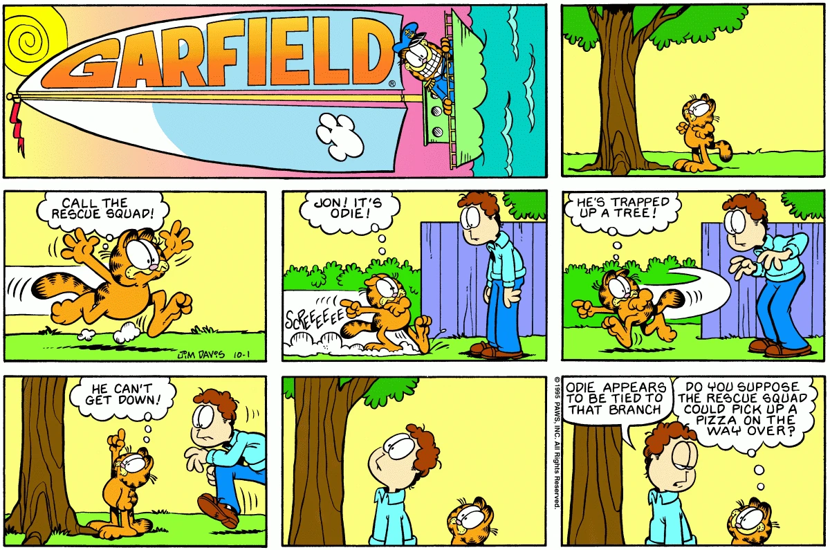 Garfield, October 1995 comic strips | Garfield Wiki | Fandom