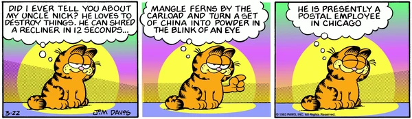 Garfield, March 1983 comic strips | Garfield Wiki | Fandom