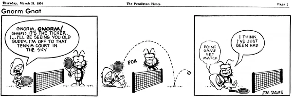 Gnorm Gnat, 1974 comic strips | Garfield Wiki | Fandom