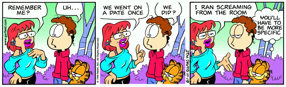 Garfield, October 1999 comic strips | Garfield Wiki | Fandom