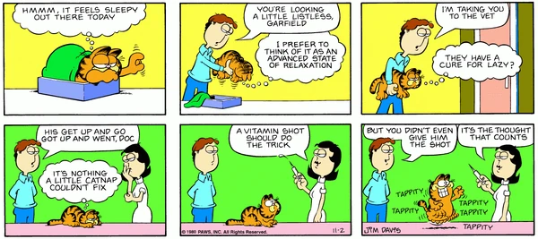 Garfield, November 1980 comic strips | Garfield Wiki | Fandom