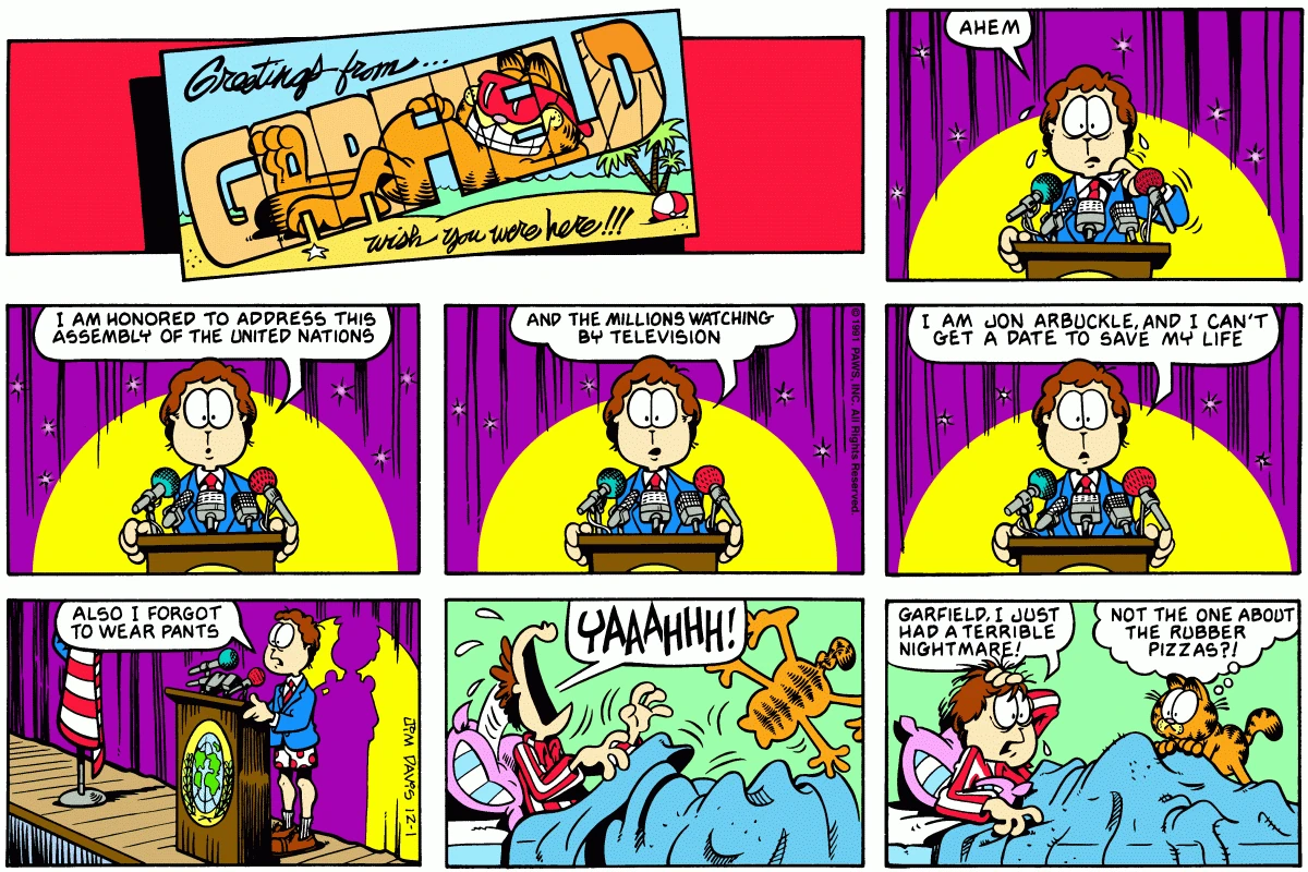 Garfield, December 1991 comic strips | Garfield Wiki | Fandom