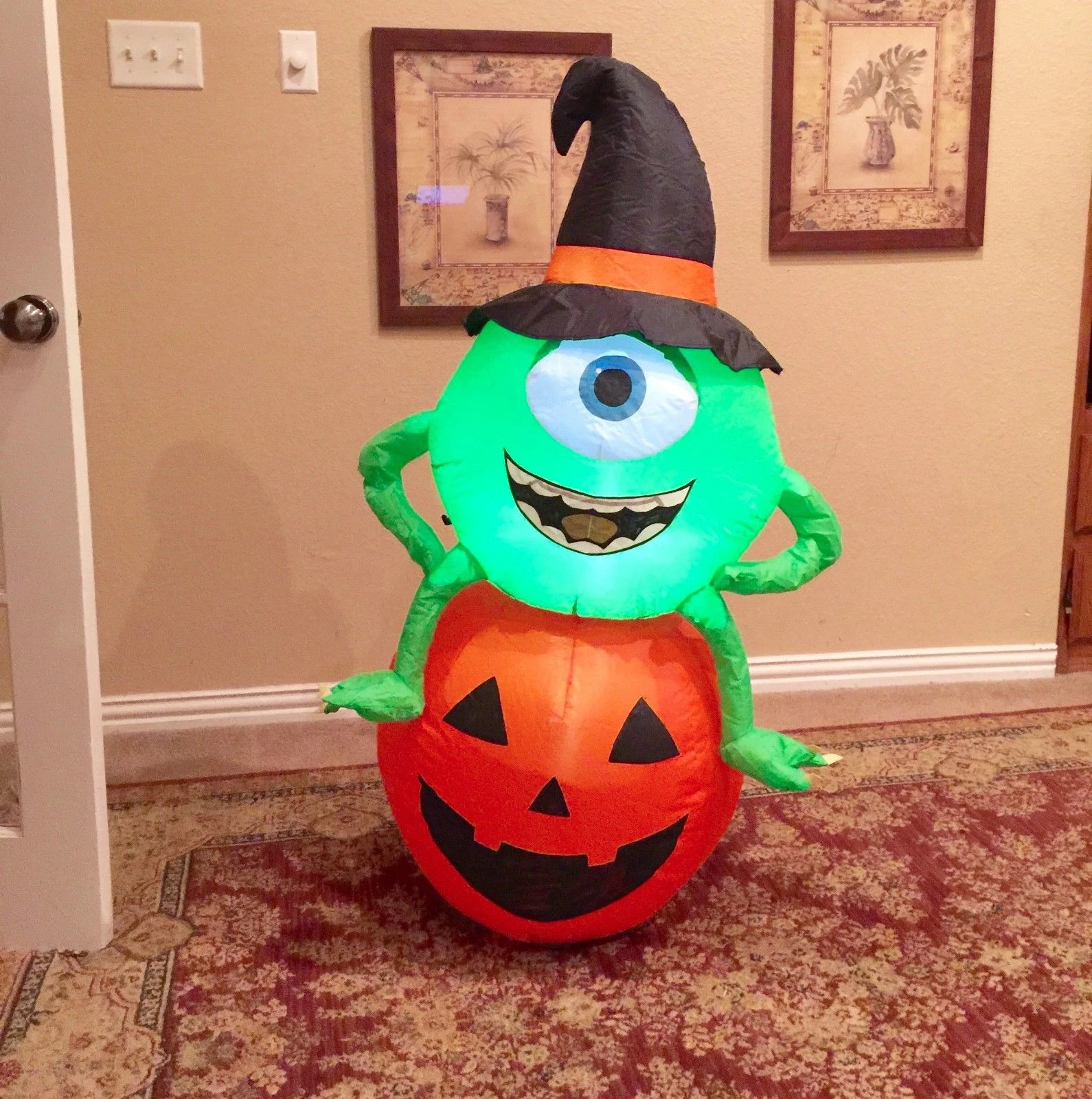 Image - Gemmy Prototype Halloween Monsters Inc Mike on Pumpkin ...