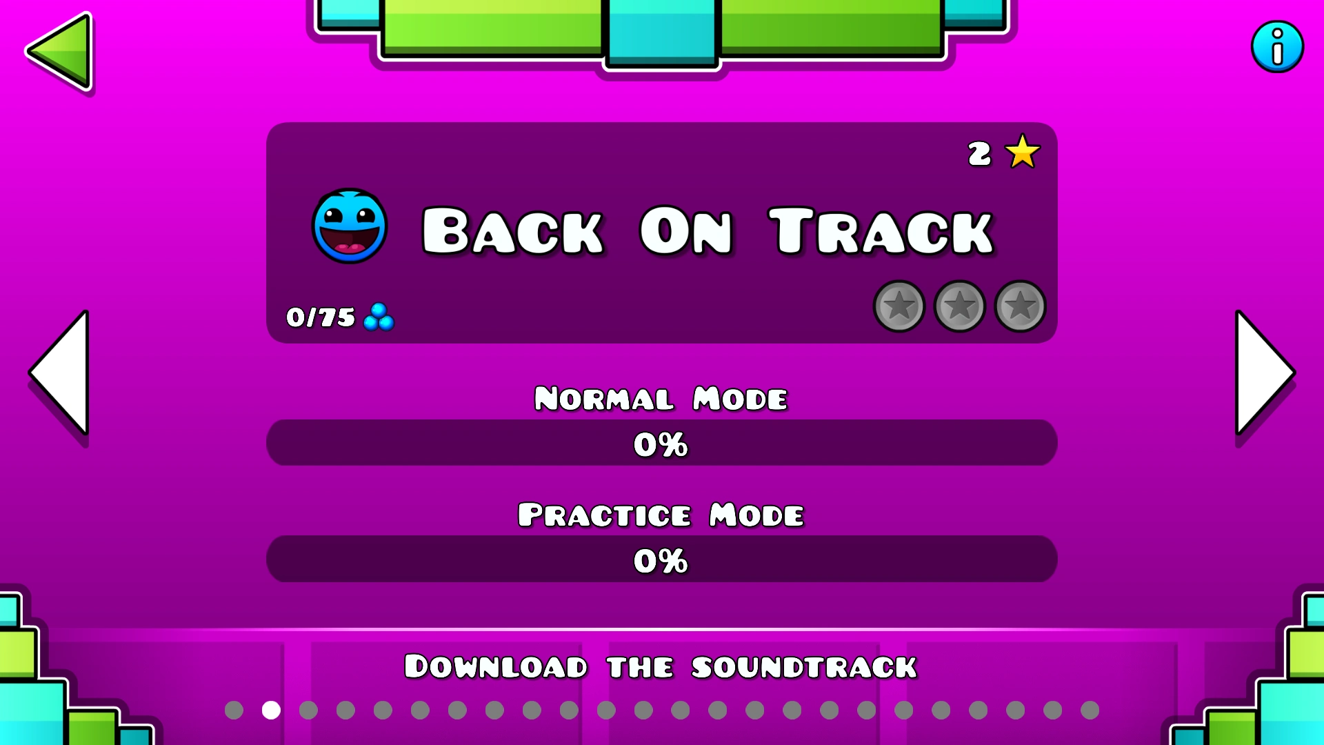 Image - BackOnTrackMenu.png | Geometry Dash Wiki | FANDOM powered by Wikia