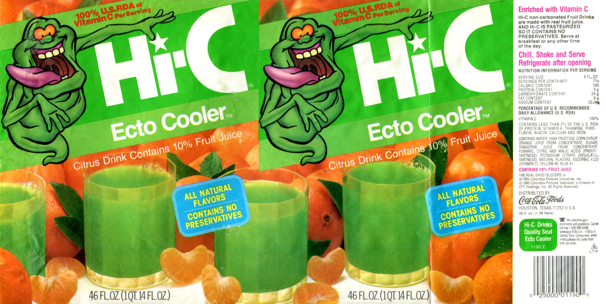 Image - Hi-C Ecto-Cooler Can Label Original.jpg | Ghostbusters Wiki ... Image - Hi-C Ecto-Cooler Can Label Original.jpg | Ghostbusters Wiki ...