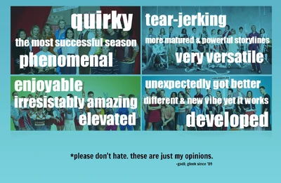 How will you define all the seasons of glee (so far..) | Fandom