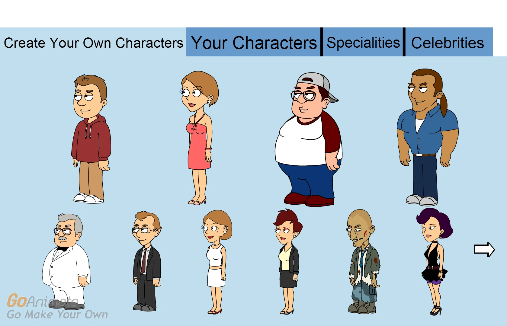 Image - GoAnimate Dream Character Creator.png | GoAnimate V2 Wiki ...