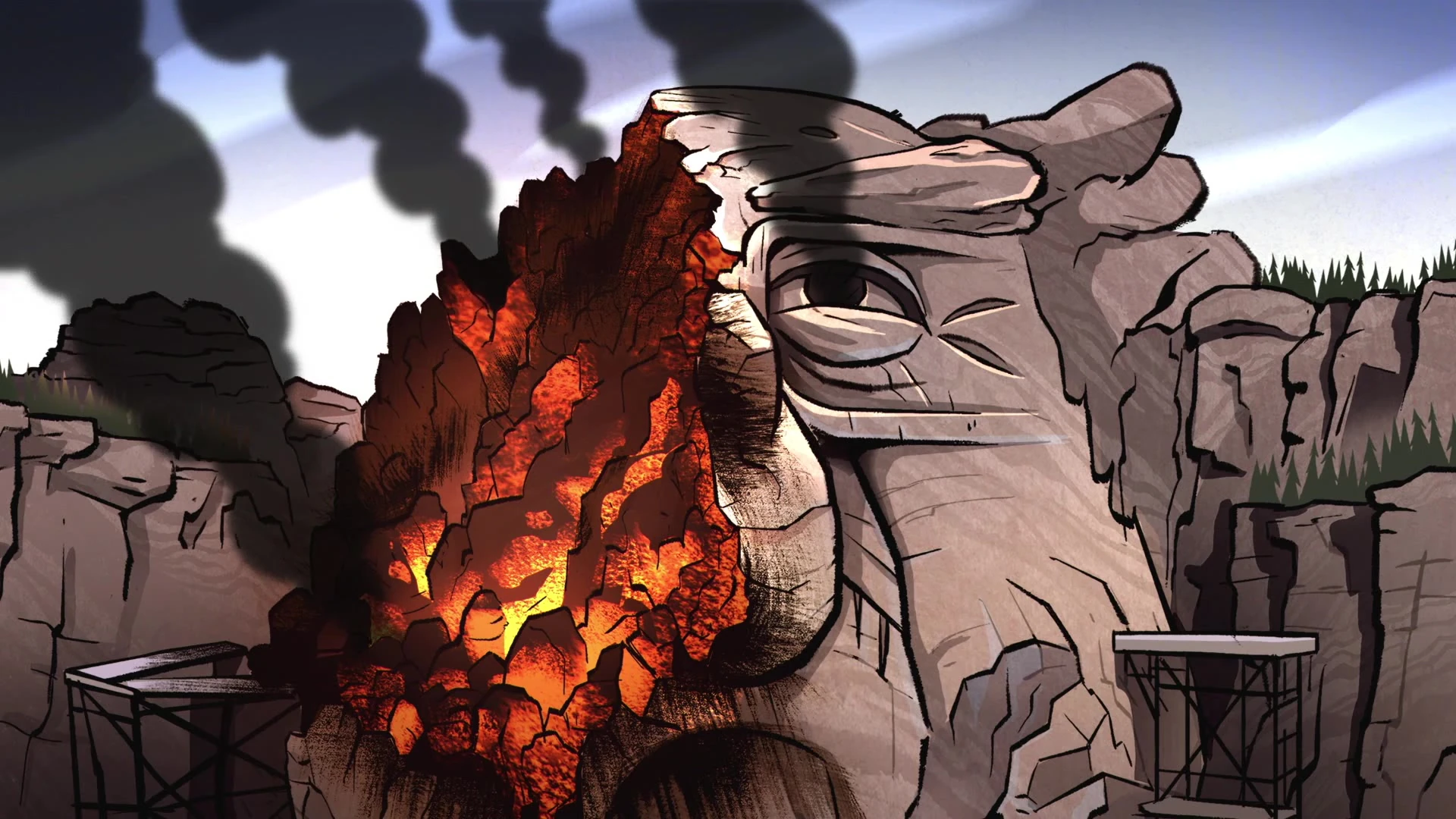 Image - S2e14 mayor rock on fire.jpg | Gravity Falls Wiki | FANDOM ...