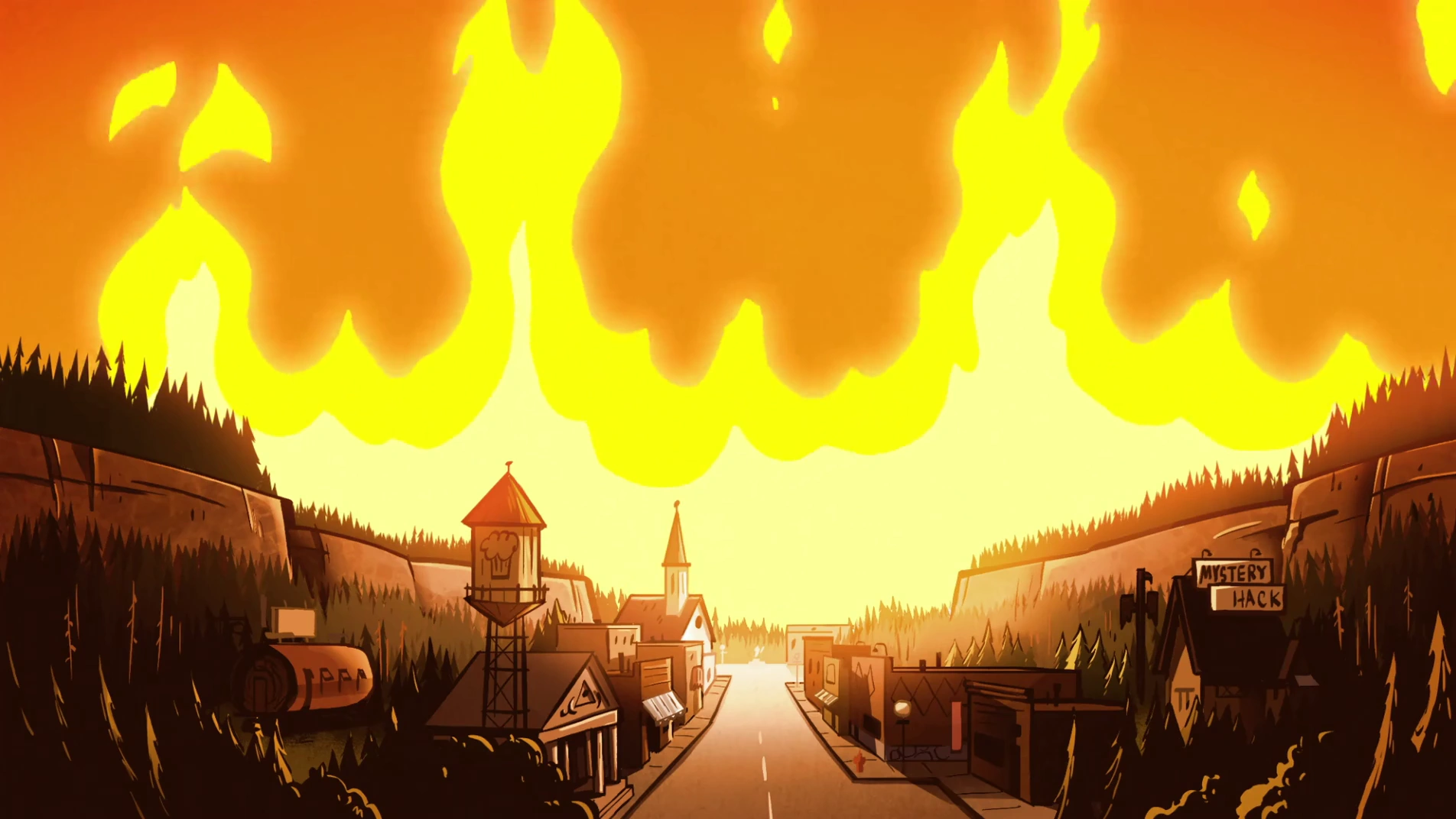 Image - S1e20 Gravity Falls on fire.png | Gravity Falls Wiki | FANDOM ...