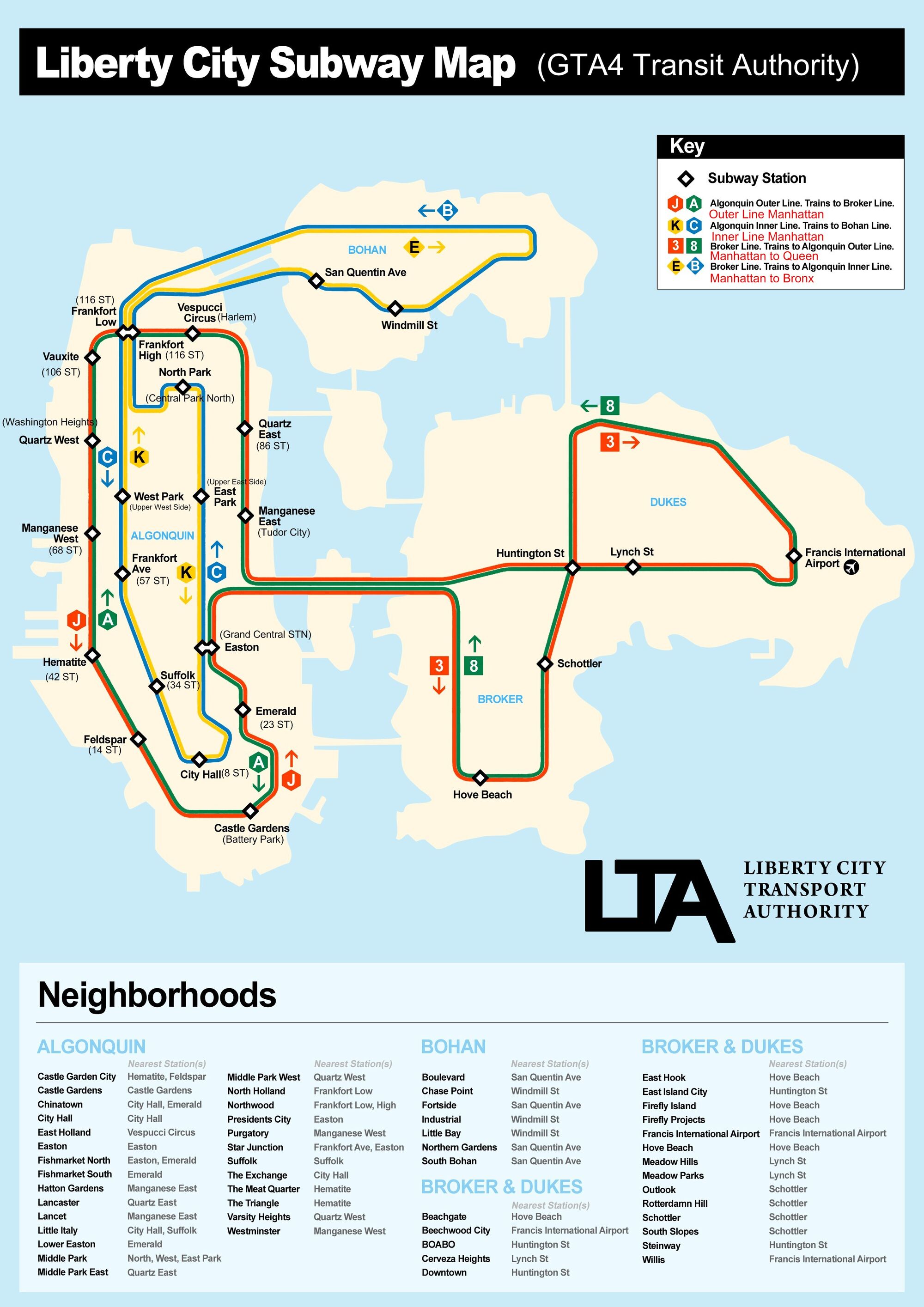 GTA4 Subway Map | GTA Transit Wiki | Fandom