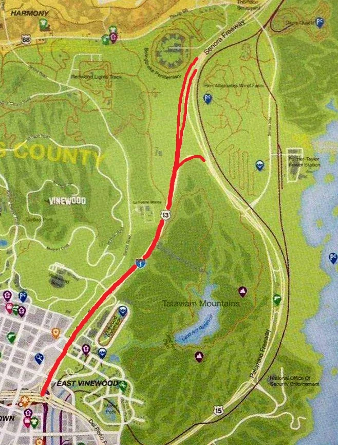 Image - LosSantosFreeway-GTAV-Map.jpg | GTA Wiki | FANDOM powered by Wikia