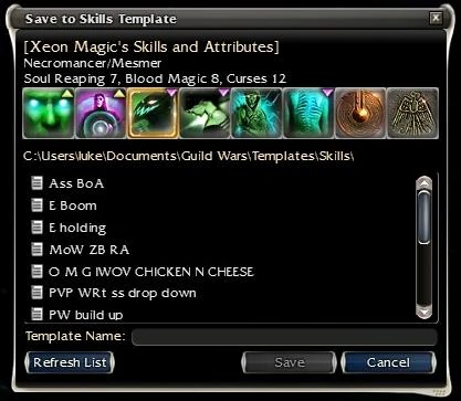 Guild Wars Skill Template Builder - themelasopa