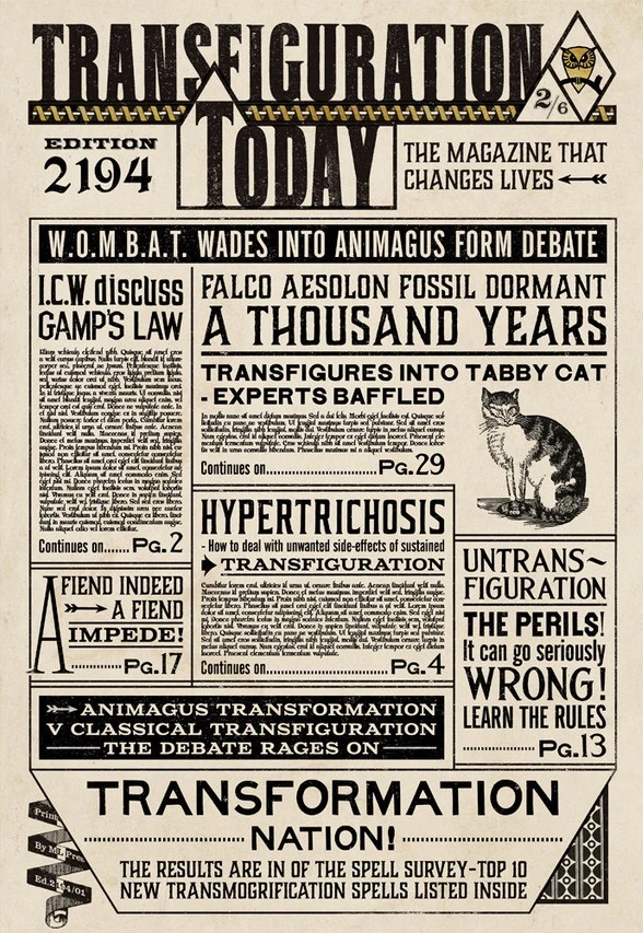 Transfiguration Today | Harry Potter Wiki | Fandom