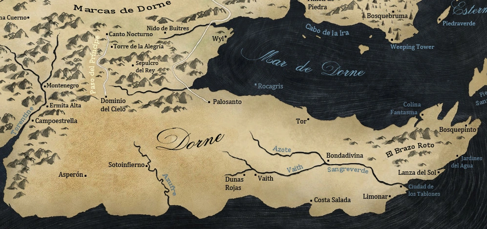 Imagen - Mapa Dorne.png | Hielo y Fuego Wiki | FANDOM powered by Wikia