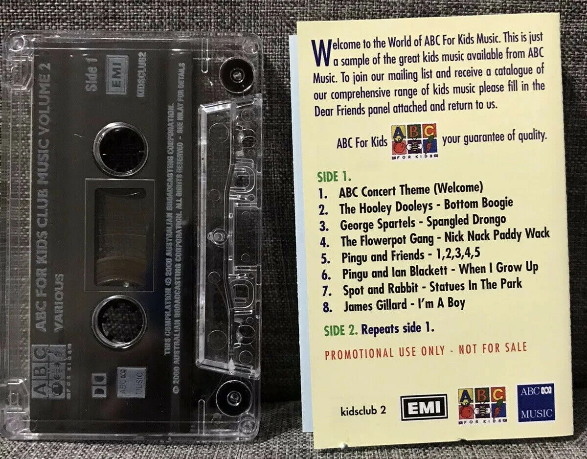 ABC for Kids Club Music Volume 2 (Cassette) | Hooley Dooleys Wiki | Fandom