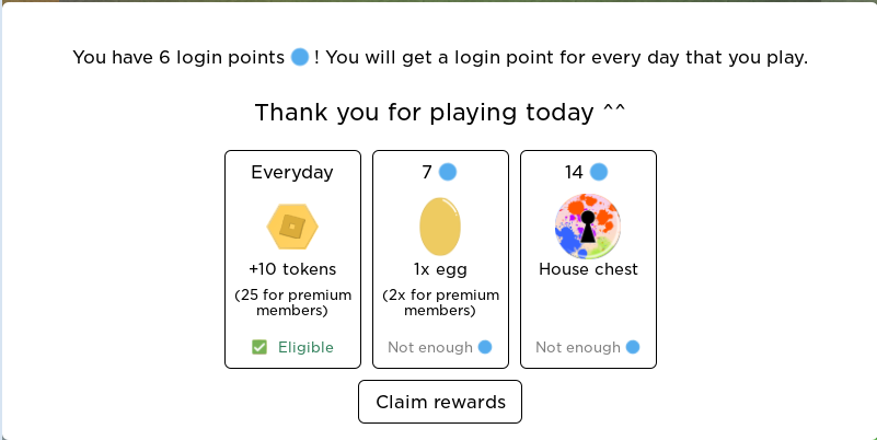 Daily Rewards/Login Points | Horrific Housing Wiki | Fandom