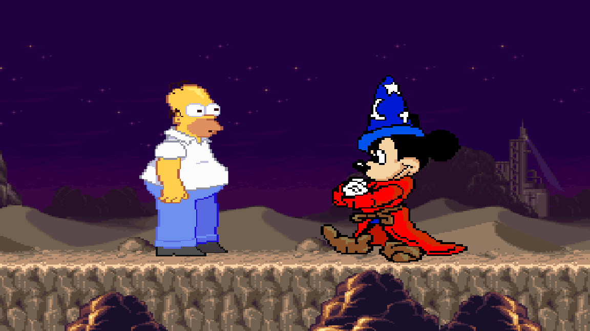 Mugen Homer Simpson Vs Mickey Mouse Homer Simpson Bites Mickey Youtube Stuff Hub Ideas