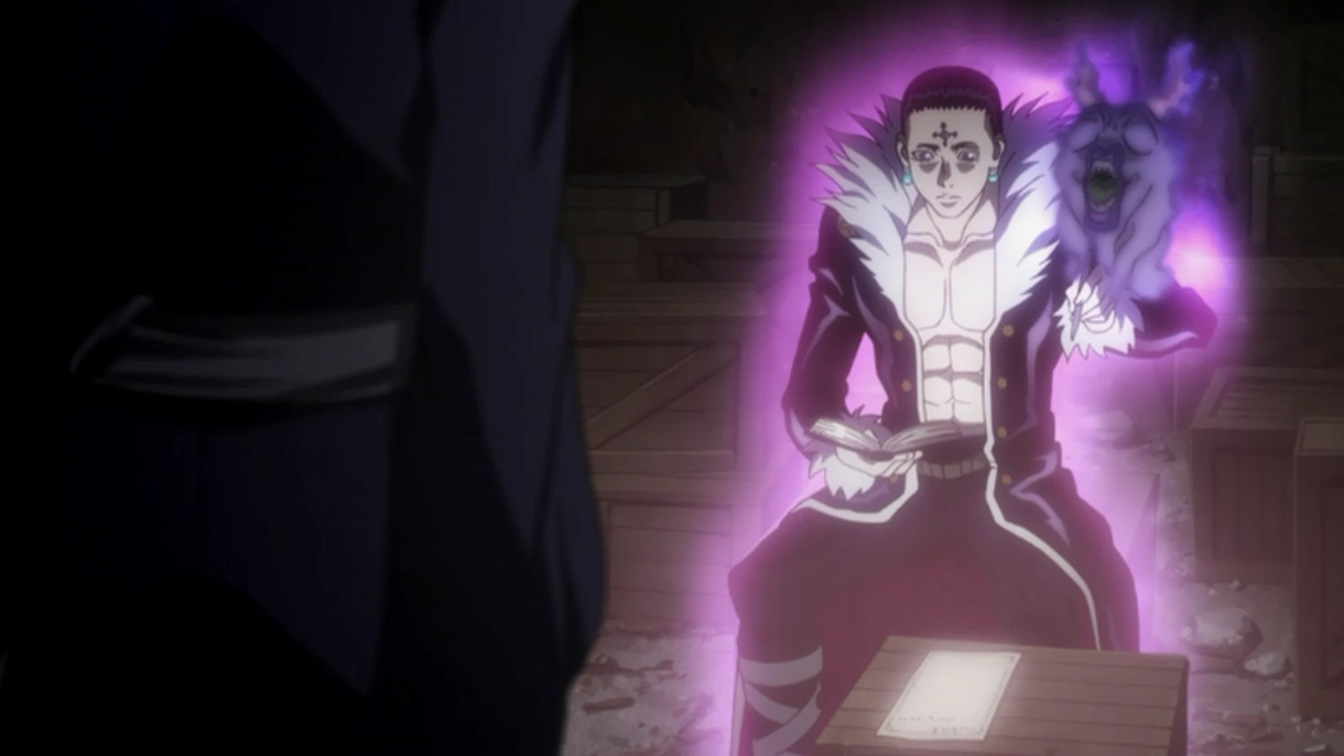 Image - Chrollo foretelling Nobunaga's fortune.png | Hunterpedia ...