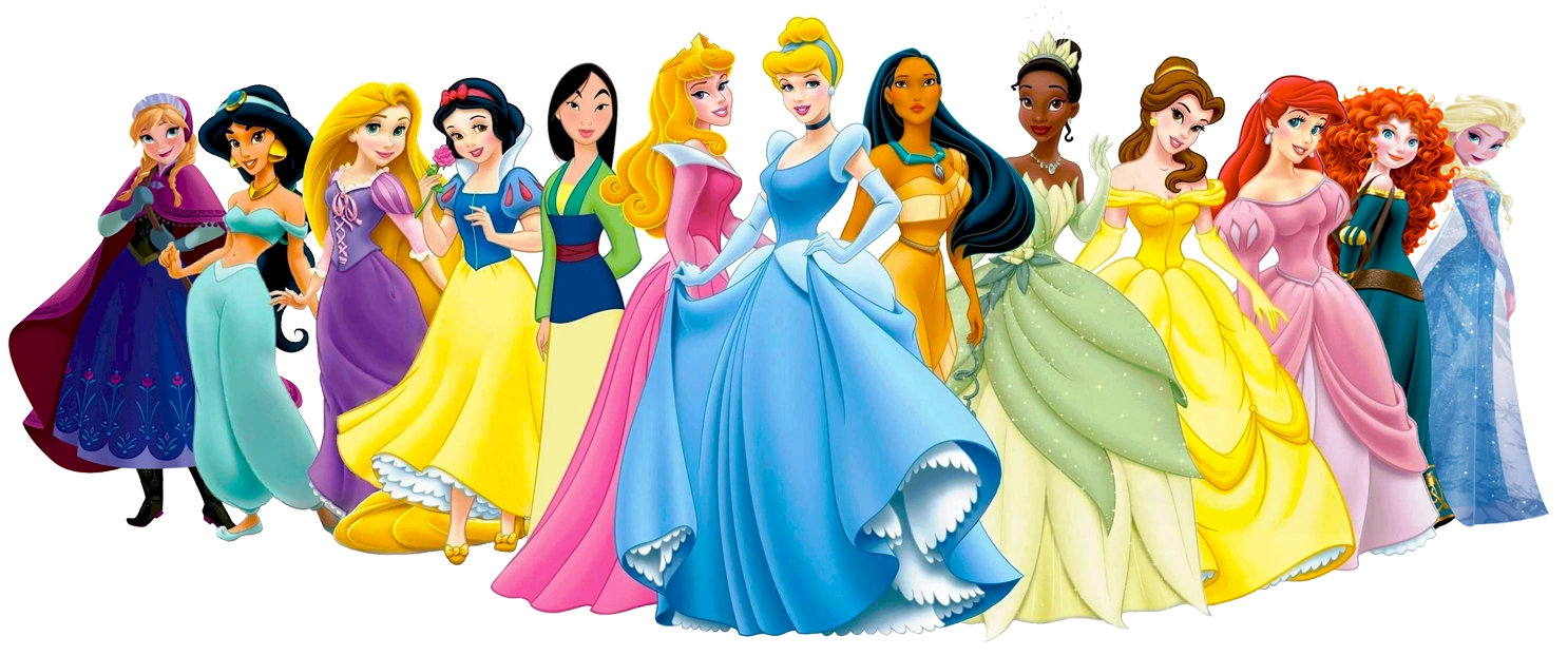 Image - All the first 12 princesses with Anna and Queen Elsa of ...
