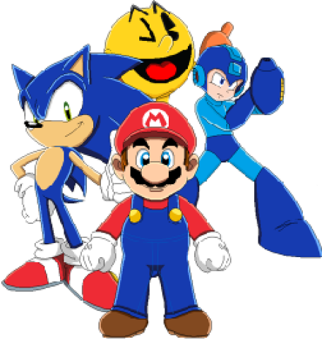 Image - Mario, Sonic, Pac-Man, and Megaman.png | Idea Wiki | FANDOM ...
