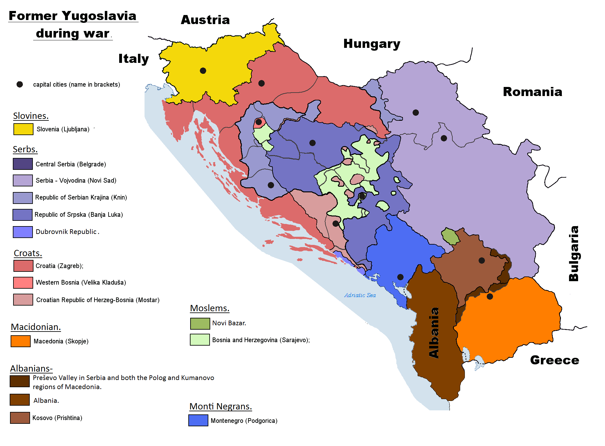 Image - War in Yugoslavia, start map.png | Implausable Alternate ...