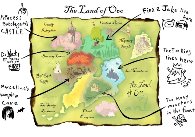Image - Adventure-time-land-of-ooo-map.png | Infinite Loops Wiki ...