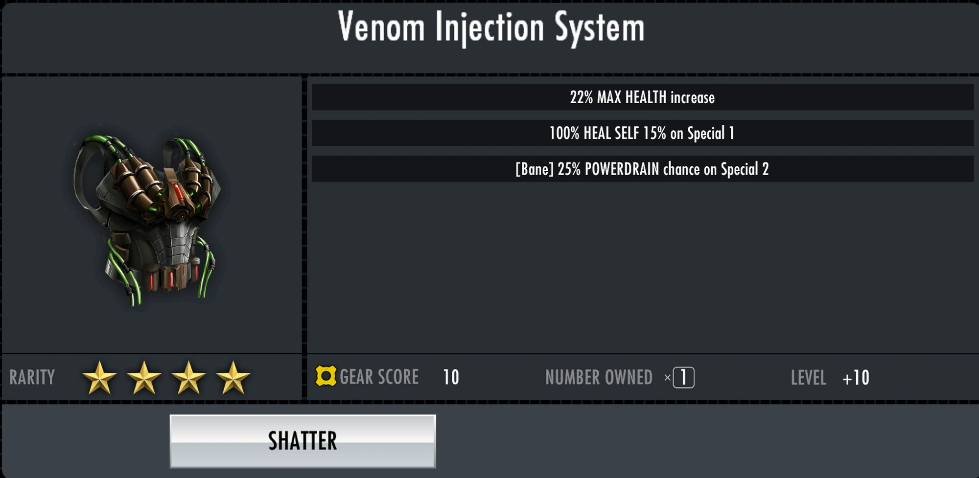 Venom Injection System | Injustice Mobile Wiki | Fandom