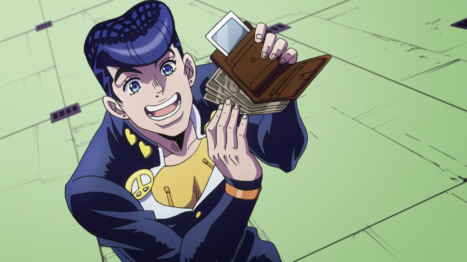 Image - Josuke steals Joseph's wallet.png | JoJo's Bizarre Encyclopedia | FANDOM powered by Wikia