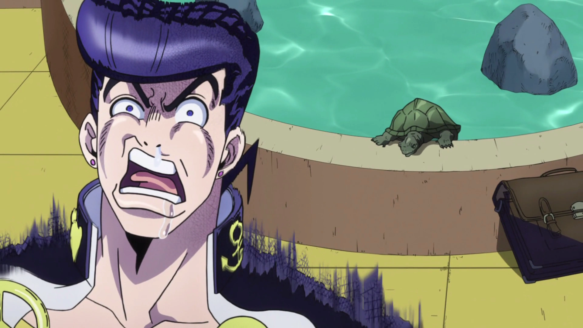Image - Josuke turtle scared.png | JoJo's Bizarre Encyclopedia | FANDOM ...
