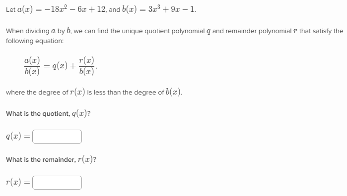Divide polynomials by polynomials with remainders | Khan Academy Wiki ...