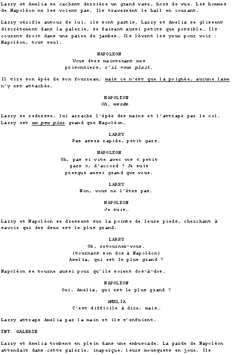 Extrait du script : La Nuit au musée 2 | Wiki La Nuit au musée | Fandom
