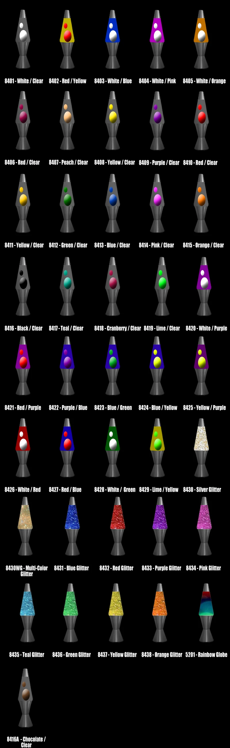 Lamp color codes | Lava Lamp Wiki | Fandom