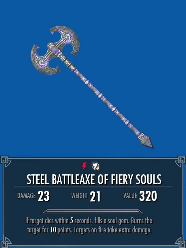 Steel Battleaxe of Fiery Souls | Legacy of the Dragonborn | Fandom