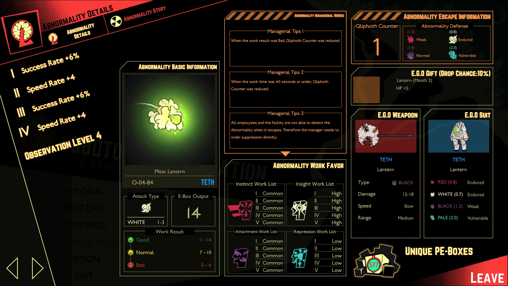 Meat Lantern | Lobotomy Corporation Wiki | Fandom