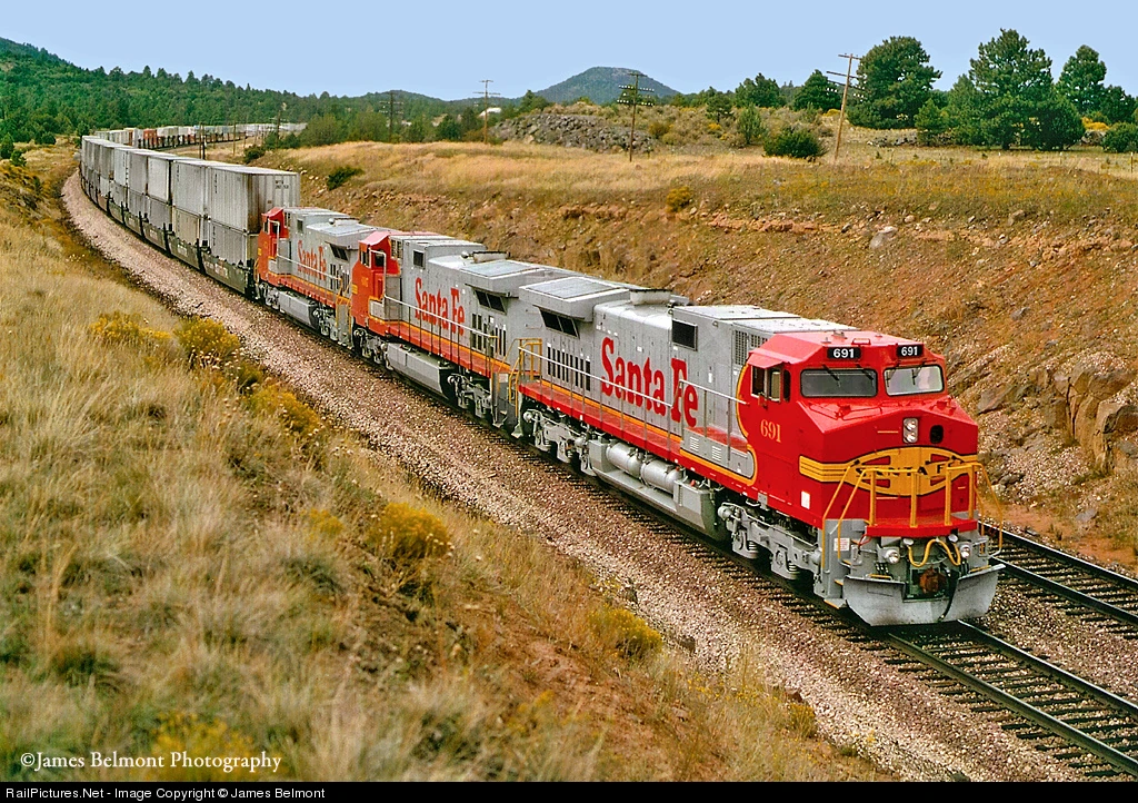 Image - ATSF 691 Atchison, Topeka & Santa Fe (ATSF) GE C44-9W (Dash 9 ...