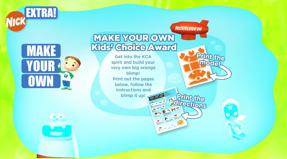 Nickelodeon Kids' Choice Awards blimp papercraft (Lost Nick.com ...