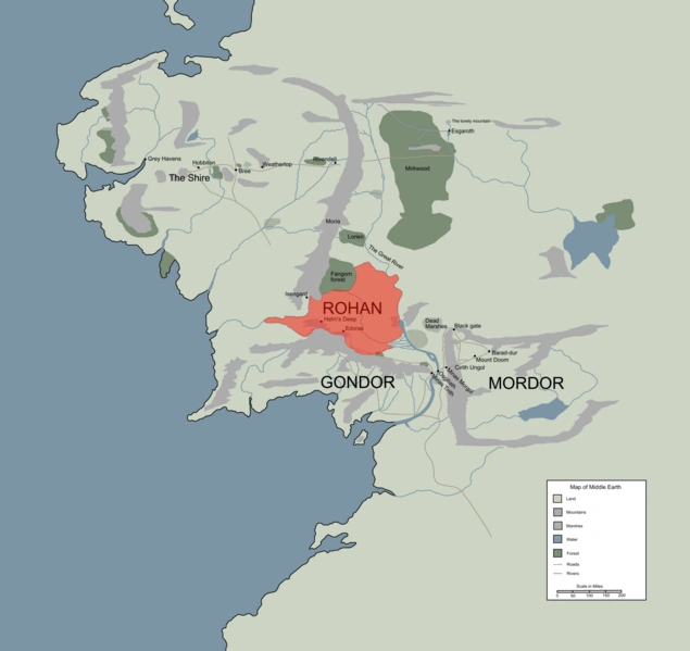 Image - ROHAN location map in middle earth.PNG | The One Wiki to Rule ...