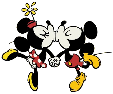 Mickey And Minnie Mouse Kissing Sketch