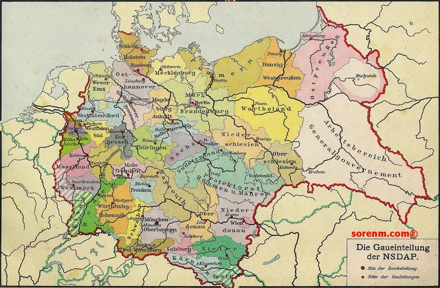 Imagen - Map-German-Reich-1942-Gaueinteilung-NSDAP.jpg | Juegos de ...