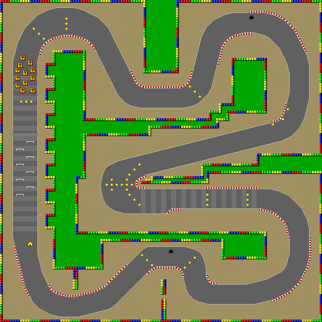 Image - SNES Mario Circuit 3 map.png | Mario Kart Racing Wiki | FANDOM ...