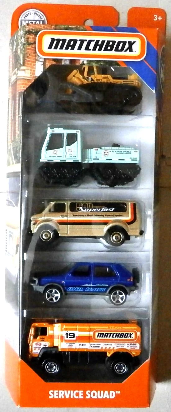 Matchbox MBX Service Crew Cars 5 Pack Car Set Diecast & Toy Vehicles ...