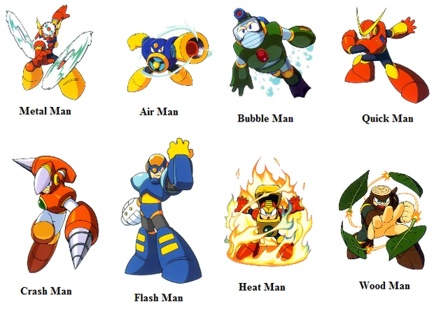 Bild - Mega Man 2 Bosses.png | Mega Man Wiki | FANDOM powered by Wikia
