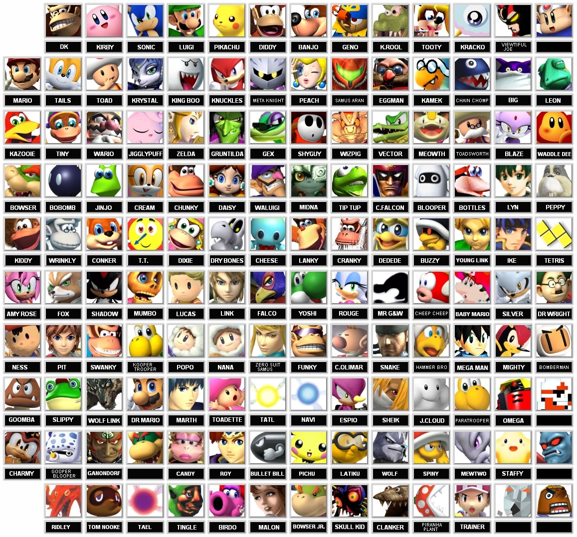 Image HUGE CHARACTER ROSTER super smash bros brawl 6070752 1157 1077 image-huge-character-roster-super-smash-bros-brawl-6070752-1157-1077