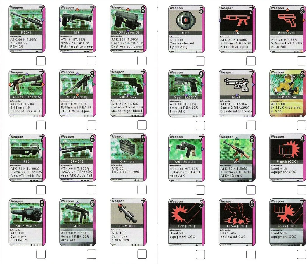 Metal Gear Acid cards | Metal Gear Wiki | Fandom