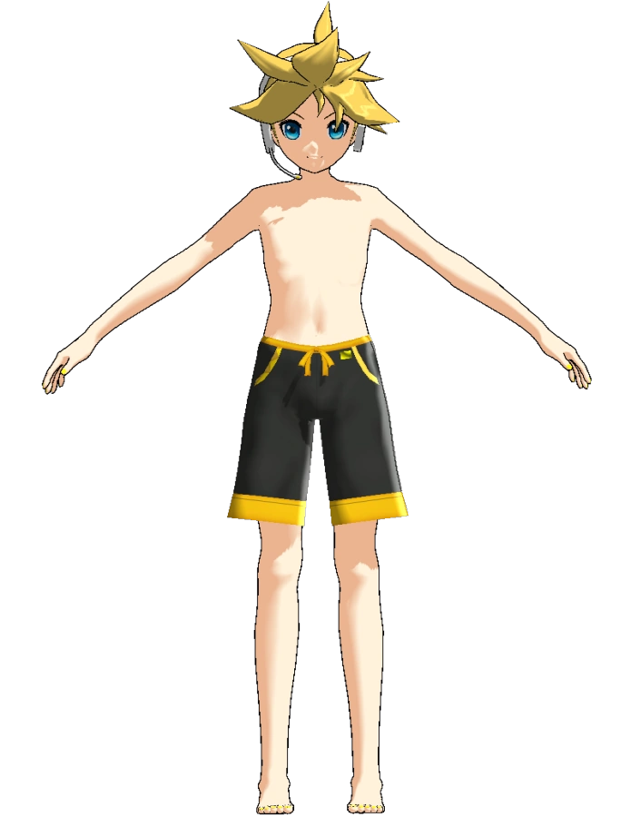 Len Kagamine Swimwear (Redstone) | MikuMikuDance Wiki | Fandom