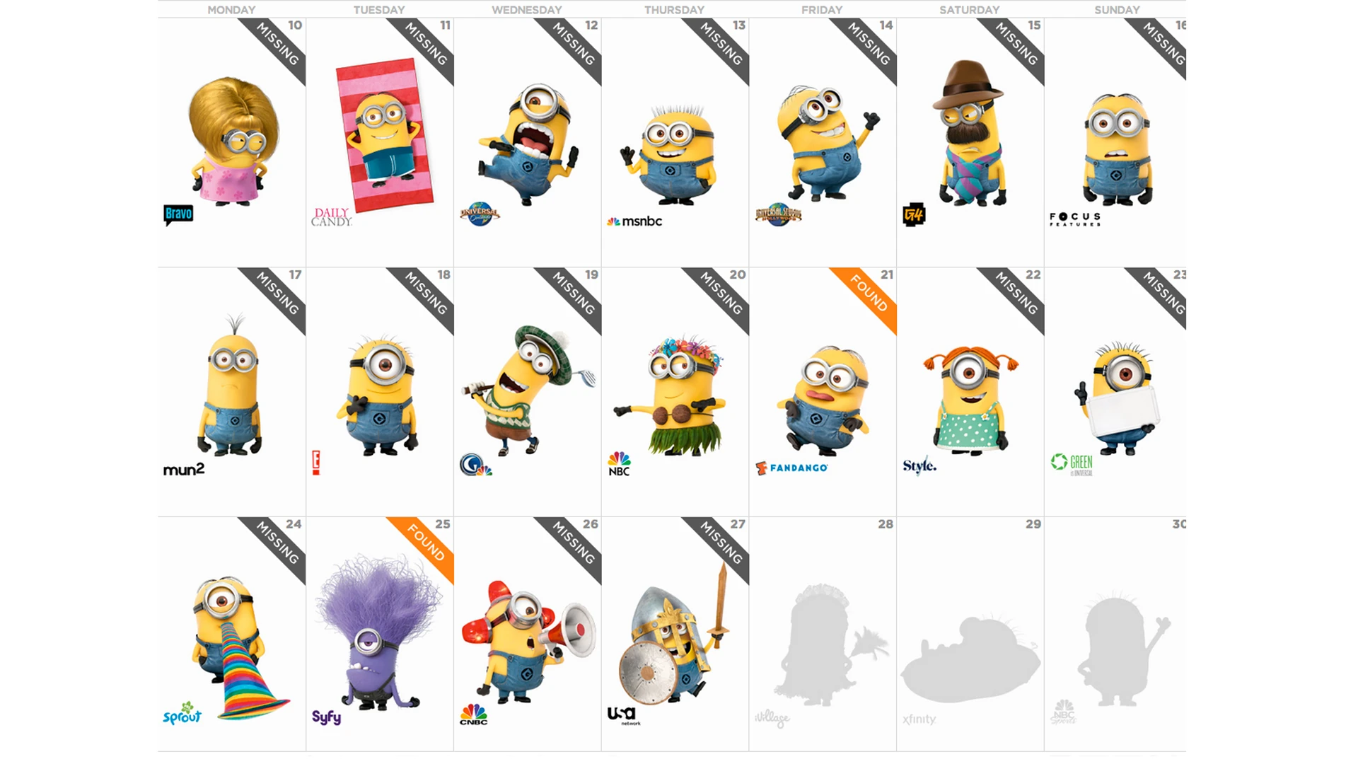 Missing Minions across NBCUniversal | Illumination Entertainment Fanon ...