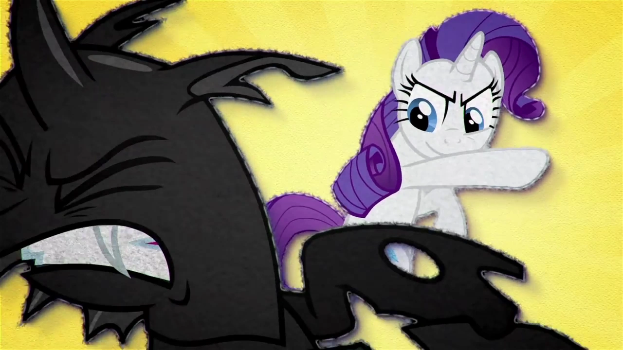 Image - Rarity punching a changeling BFHHS1.png | My Little Pony ...